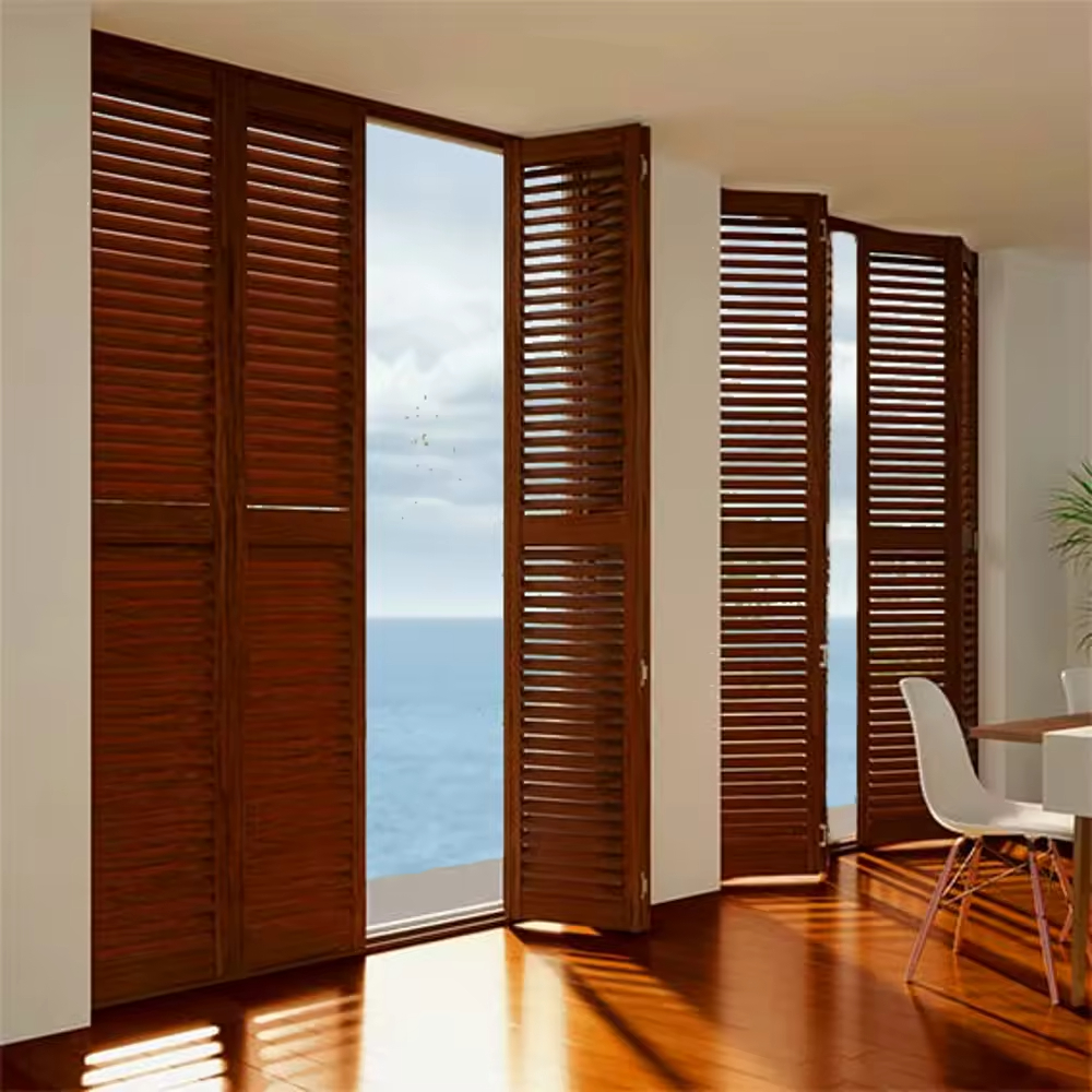 Basswood Plantation Shutters for Windows – Horizontal Opening - 福建卓逸窗饰有限公司